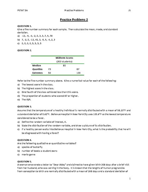 Practice Problems 2 Dr Julie Swenson Warning Tt Undefined