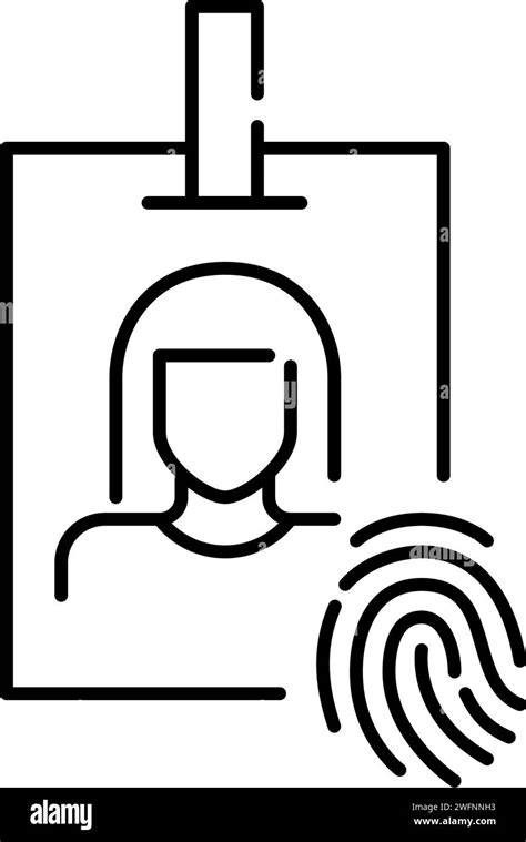 Identity Verification Icon Fingerprint On An Identity Card With Woman