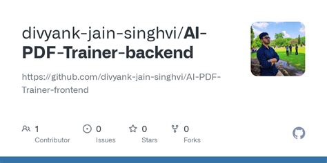 github divyank jain singhvi ai pdf trainer backend github