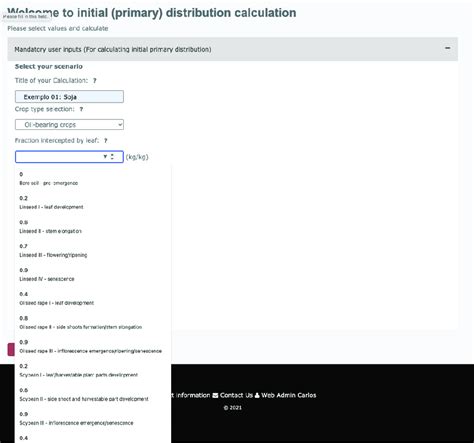 Initial Primary Distribution Calculation Required Input Parameters