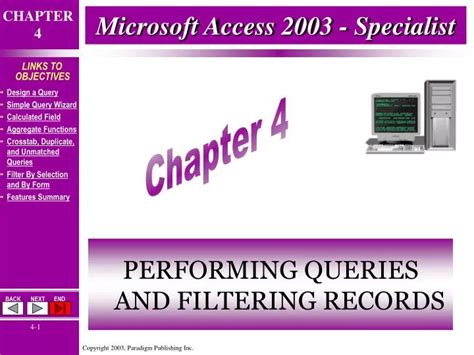 Ppt Microsoft Access 2003 Specialist Powerpoint Presentation Free