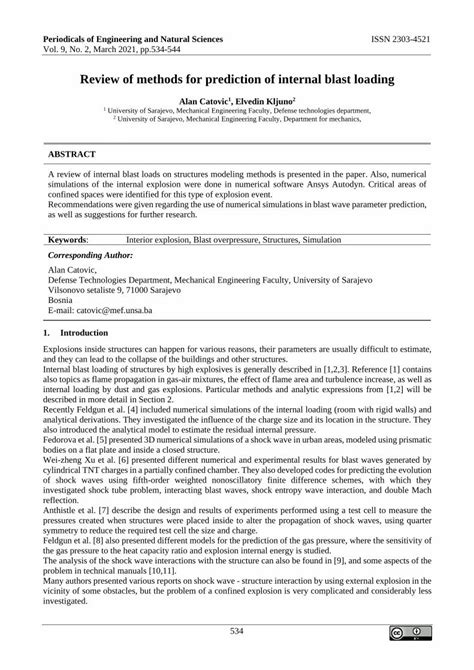 pdf review of methods for prediction of internal blast loading