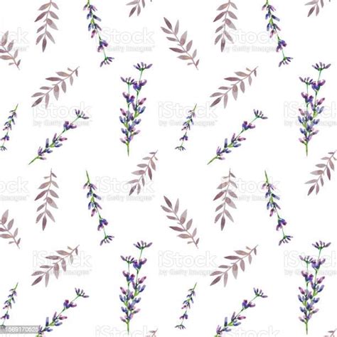 고립된 배경에 수채화 꽃 원활한 패턴 콜라주 수제 작품 다채로운 그림입니다 결혼식 라벤더 유칼립투스 야생화 0명에 대한 스톡 벡터 아트 및 기타 이미지 Istock