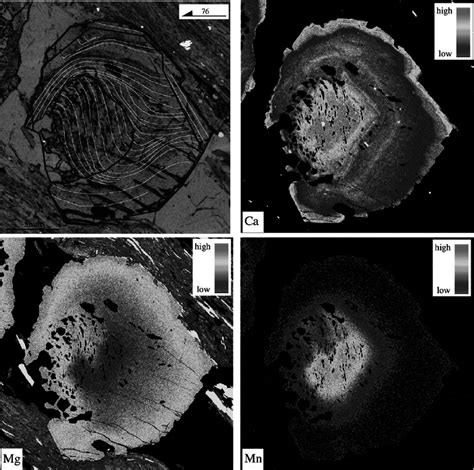 Compositional X Ray Maps Of Calcium Ca Manganese Mn And Magnesium