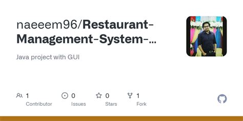 GitHub Naeeem Restaurant Management System JAVA Java Project With GUI