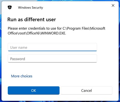 run apps as a different user on windows 11