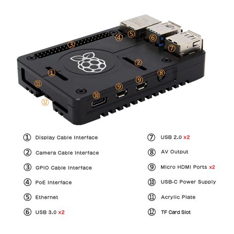 Getuscart Geekworm For Raspberry Pi 4 Case Cnc Ultra Thin Aluminum