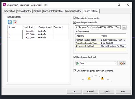 solved horizontal alignment report autodesk community