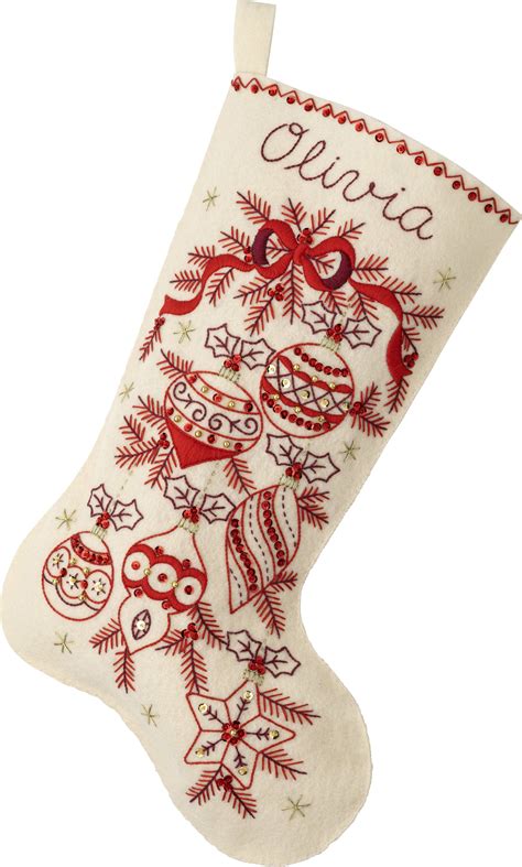 Diy Bucilla Classic Christmas Red White Elegant Felt Stocking Kit