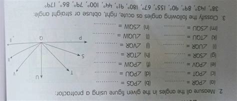 Measure All The Angles In The Given Figure Using A Protractor Filo