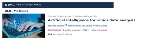 Artificial Intelligence For Omics Data Analysis Precision Medicine