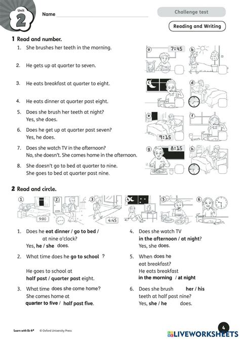 unit 2 challenge test 4b online exercise for live worksheets