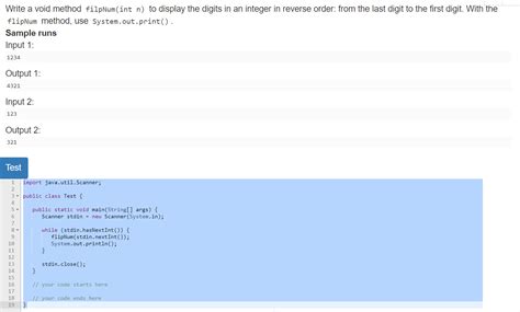 solved write a void method filpnum int n to display the