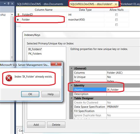Ms Sql Server Cannot Create Same Index Name On Different Tables Stack Overflow