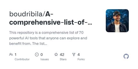 Github Boudribilaa Comprehensive List Of 70 Ai Tools This Repository Is A Comprehensive List