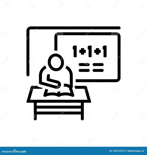 Black Line Icon For Classwork Student And Study Stock Illustration