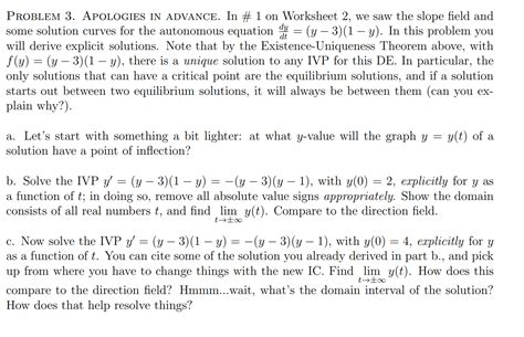 Solved Problem 3 Apologies In Advance In 1 On Worksheet