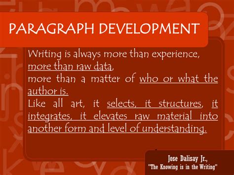 Paragraph Development Writing Techniques