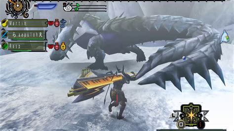 Mhp3rd 3 Players Vs Frozen Barioth Hosted Quest By Maysins Youtube