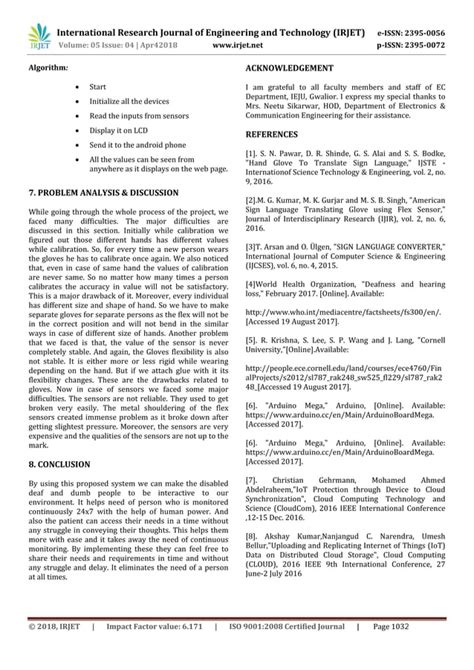 Irjet A Review On Iot Based Sign Language Conversion Pdf