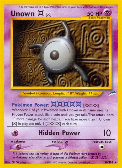 Neo Destiny Unown X 30105 Unlimited Kaartenverzamelennl