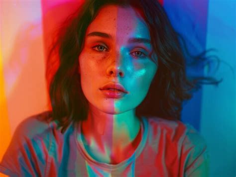 Premium Photo Medium Shot Of Young Woman Wearing Tshirt With Lgbt