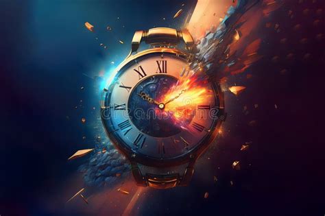 Exploding Clock In Space Stock Illustration Illustration Of Exploding