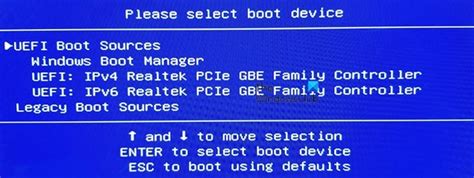 Uefi Boot Sources Please Select Boot Device