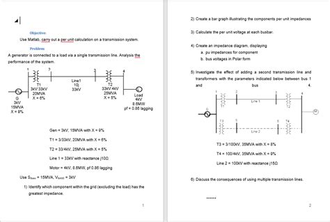 Use Matlab And Carry Out A Per Unit Calculation On A