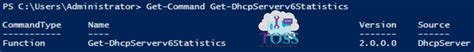 get dhcpserverv6statistics powershell cmdlet toss