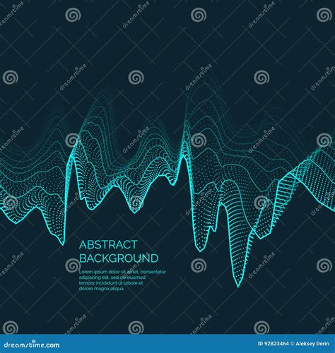 Vector Abstract Background With A Colored Dynamic Waves Line And