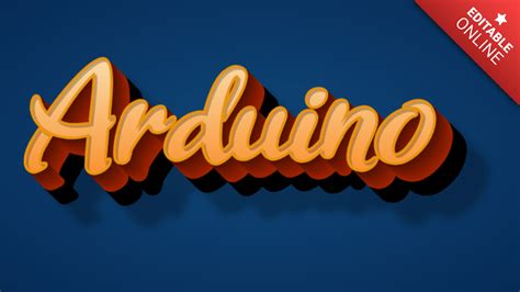 Arduino 3d Naranja Y Amarillo Generador De Efectos De Texto
