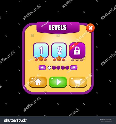 Game Levels Ui Kit Game Vector Stock Vector Royalty Free 1743017429