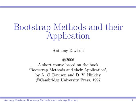 Pdf Bootstrap Methods And Their Application