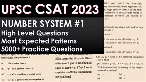 Csat For Pre2023 Number System 1 Most Expected Questions Csat Prelims Upsc Ias Maths