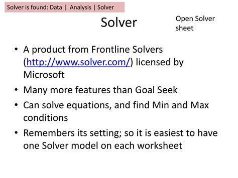 Ppt Goal Seek And Solver Powerpoint Presentation Free Download Id 2528795