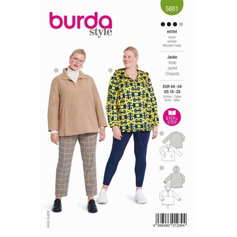 Burda Patroon 5881 Jas In Variaties Anjo Kleinvak