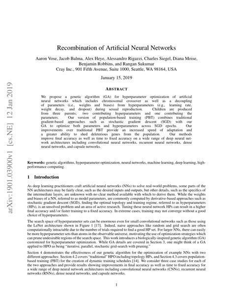 Pdf Recombination Of Artificial Neural Networks