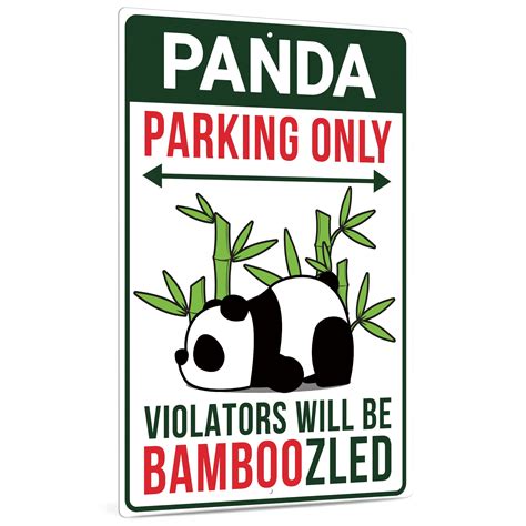 Putuo Decor Panda Parking Only Metal Att1sign Panda Room Decor For