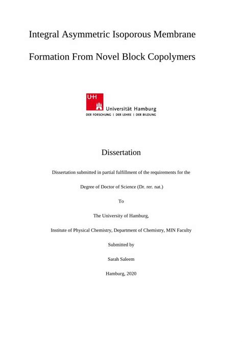 Pdf Integral Asymmetric Isoporous Membrane Formation From Dokumentips