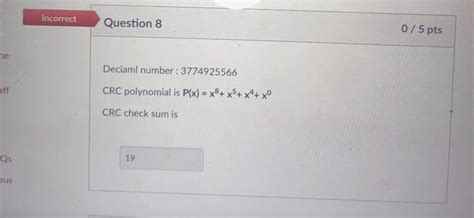 Deciaml Number 3774925566 Crc Polynomial Is