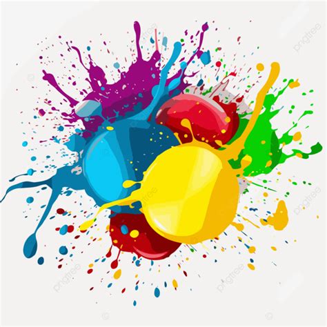 페인트 튄 자국 벡터 스티커 클립 아트 배경 만화에 네 가지 다른 색깔의 페인트 스플래시 상표 클립 아트 Png 일러스트 및 벡터 에 대한 무료 다운로드 Pngtree
