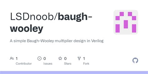 Github Lsdnoobbaugh Wooley A Simple Baugh Wooley Multiplier Design In Verilog