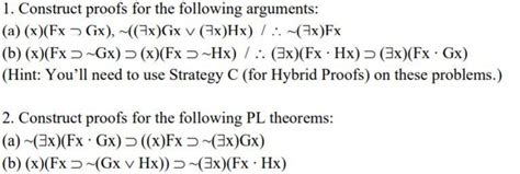 Solved 1 Construct Proofs For The Following Arguments A