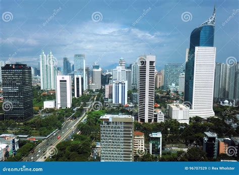 Jakarta Indonesia Skyline Editorial Stock Image Image Of Area 96707529