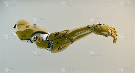 电子人 黄色 手臂 力量 人造的 未来 四肢 水平画幅 绘画插图 制造机器