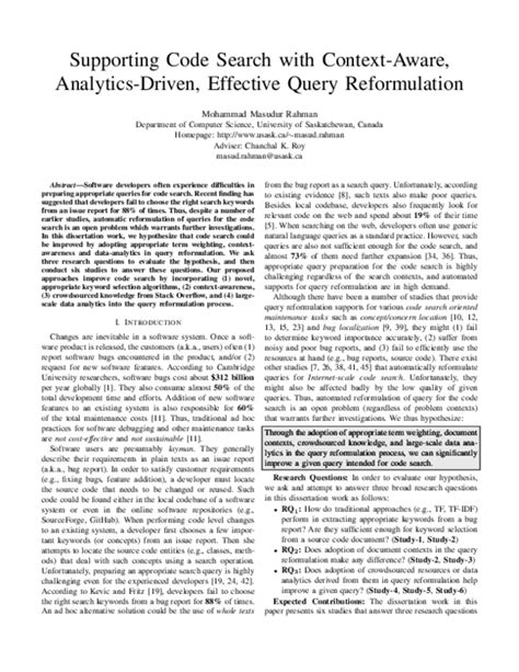 Pdf Supporting Code Search With Context Aware Analytics Driven