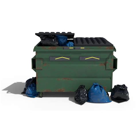 Cyberpunk Garbage Dumpster With Bags 3d Model