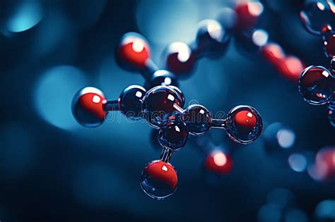 3d Rendered Molecular Structure Model Floating On A Blue Background