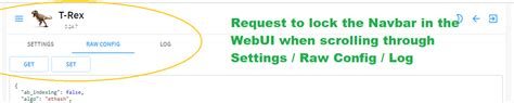 Feature Request Lock Navbar In Webui · Issue 920 · Trexminert Rex